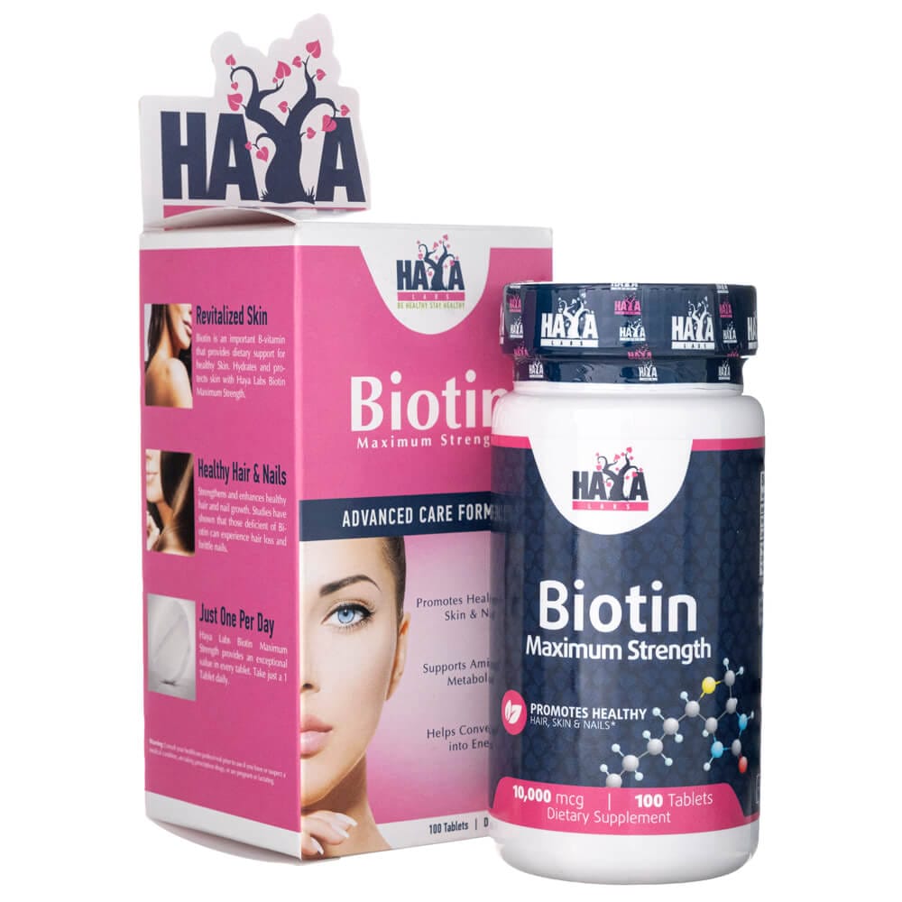 Haya Labs Biotin 10000 mcg - 100 tablet – Medpak